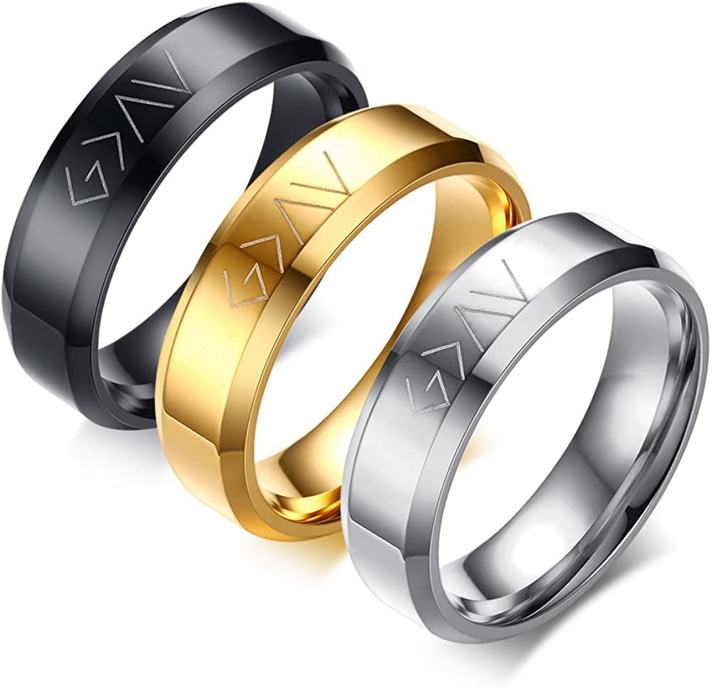 Stainless Steel God Is Greater Than The Highs And Lows Rings for Men ...