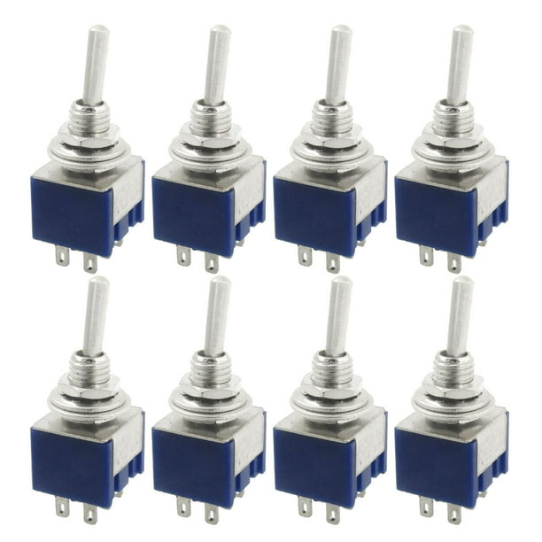 8 Pcs 125V 6A Amps ON/ON 2 Position DPDT 6 Pins Toggle Switch - Walmart ...