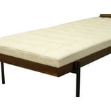 Mikayla Solid Wood Frame Sofa Bed/Bench with Fixed Cotton Upholstery ...