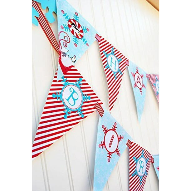 Winter Wonderland Red Happy Birthday Banner Pennant - Walmart.com