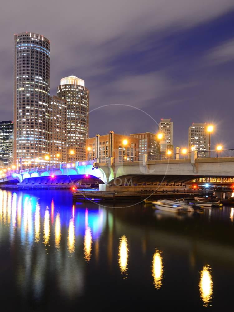 Boston, Massachusetts Financial District from Boston Harbor, Unframed ...