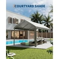 10x20ft Heavy Duty Carport w/Galvanized Steel Frame & All-Season PE ...