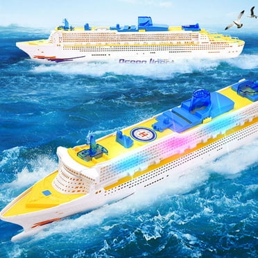 Wenini Kids Plastic Play Ocean Liner Cruise Ship Toy with LED Light ...