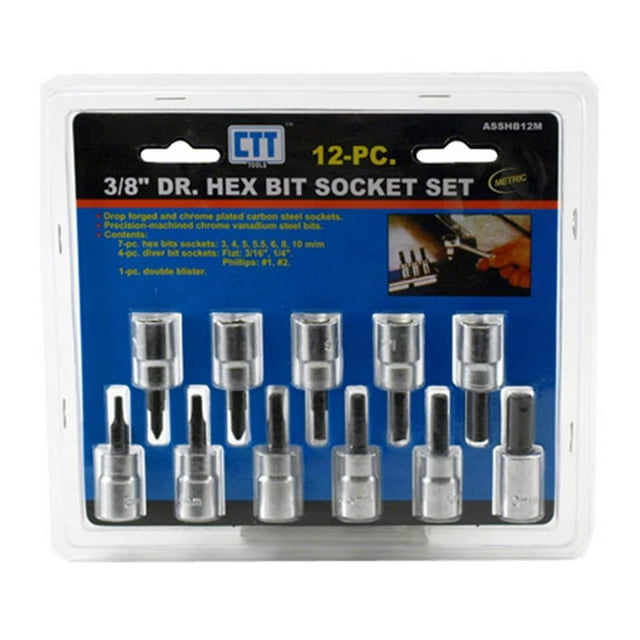 Cal Hawk Tools 12-pc. 3/8" Drive Metric Hex Bit Socket Set - Walmart.com