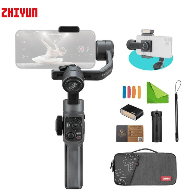 Zhiyun Smooth 5 Professional 3-Axis Handheld Gimbal Stabilizer with Tripod for Smartphone ...