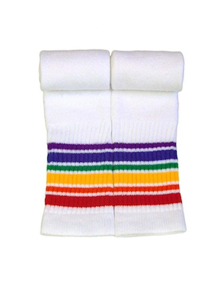Rainbow Striped Socks Athletic 22" Knee High Tube Style 1 - Walmart.com