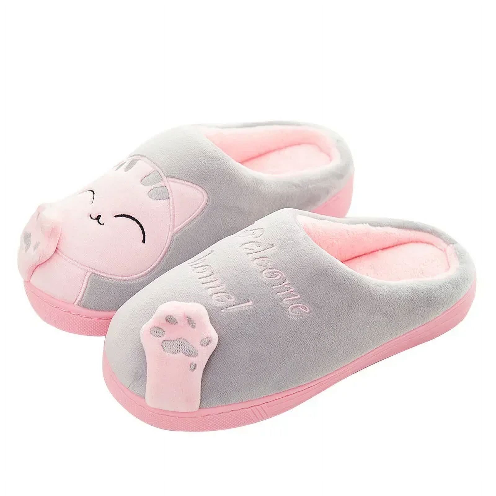 Chaussons d'Hiver Chauds pour Femmes Chaussures de Chat Dessin Animé ...
