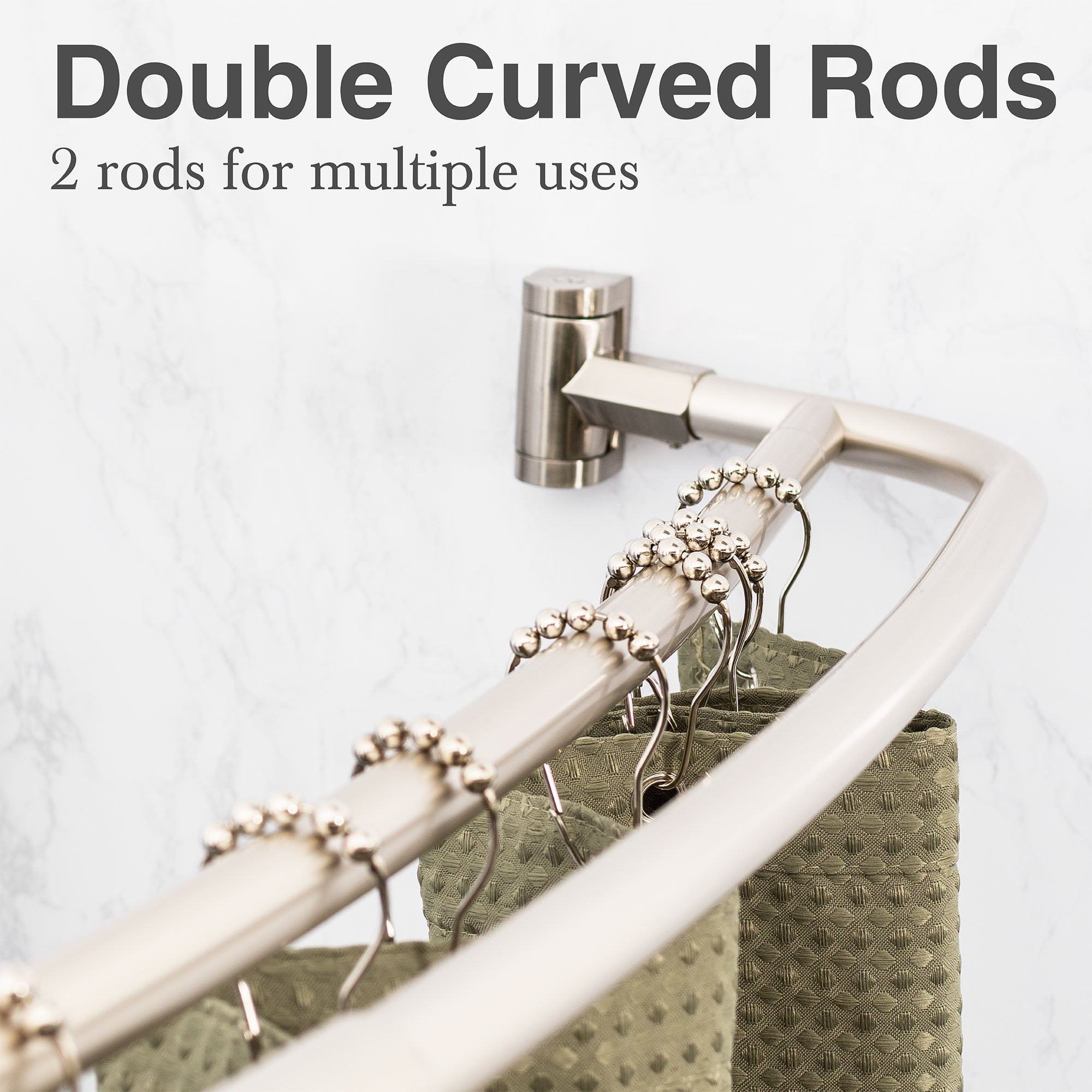 Double Curved Shower Curtain Rod