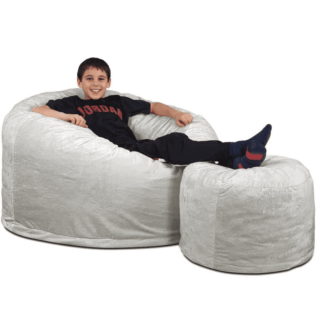 Ultimate Sack Bean Bag Chair w/Foot Stool in Multiple Sizes and Colors ...