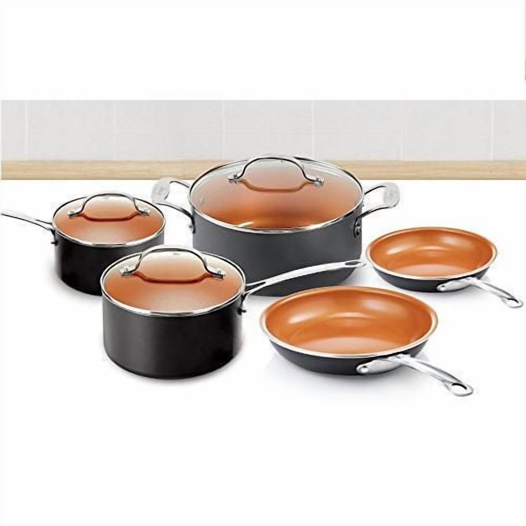 Gotham Steel 8 Piece Kitchen Ceramic Non-Stick Cookware Set, Pots and ...