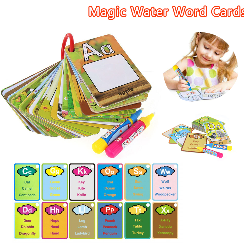 HAOAN Alphabet Water Cards, Reusable Water Drawing Card for Kids ...