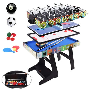 KICK Tetrad 55" 4-in-1 Combo Game Table for Kids & Adults - Multipurpose Foosball, Pool, Air ...