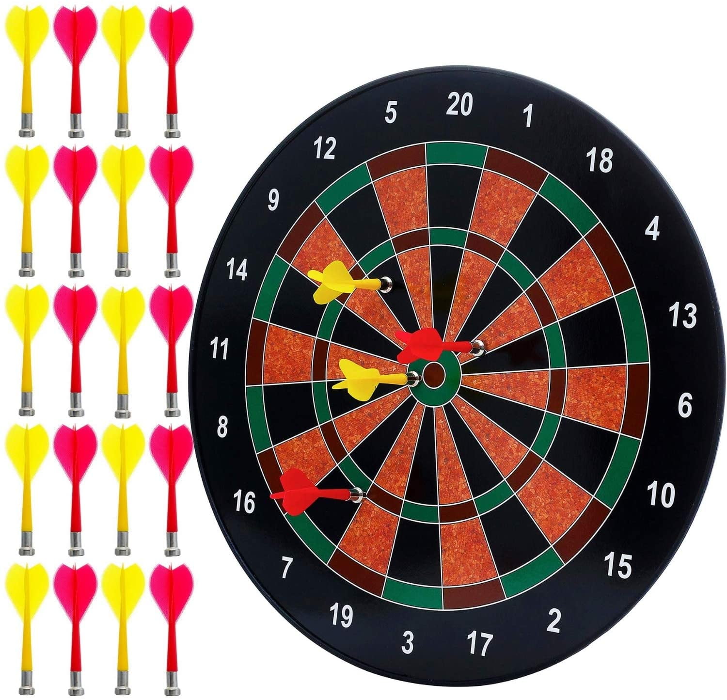 Magnetic Dartboard Set with 20 Darts - 16 Inch Dart Board - Safe for ...