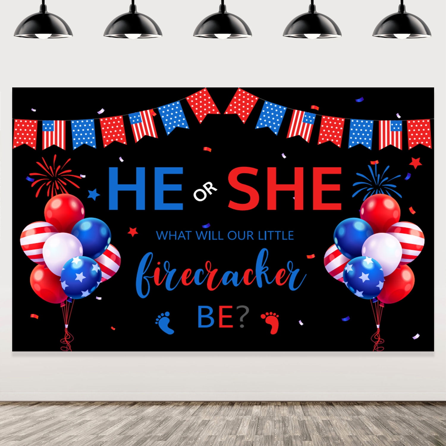 Red Blue Gender Reveal Backdrop Boy or Girl Party Decoration ...