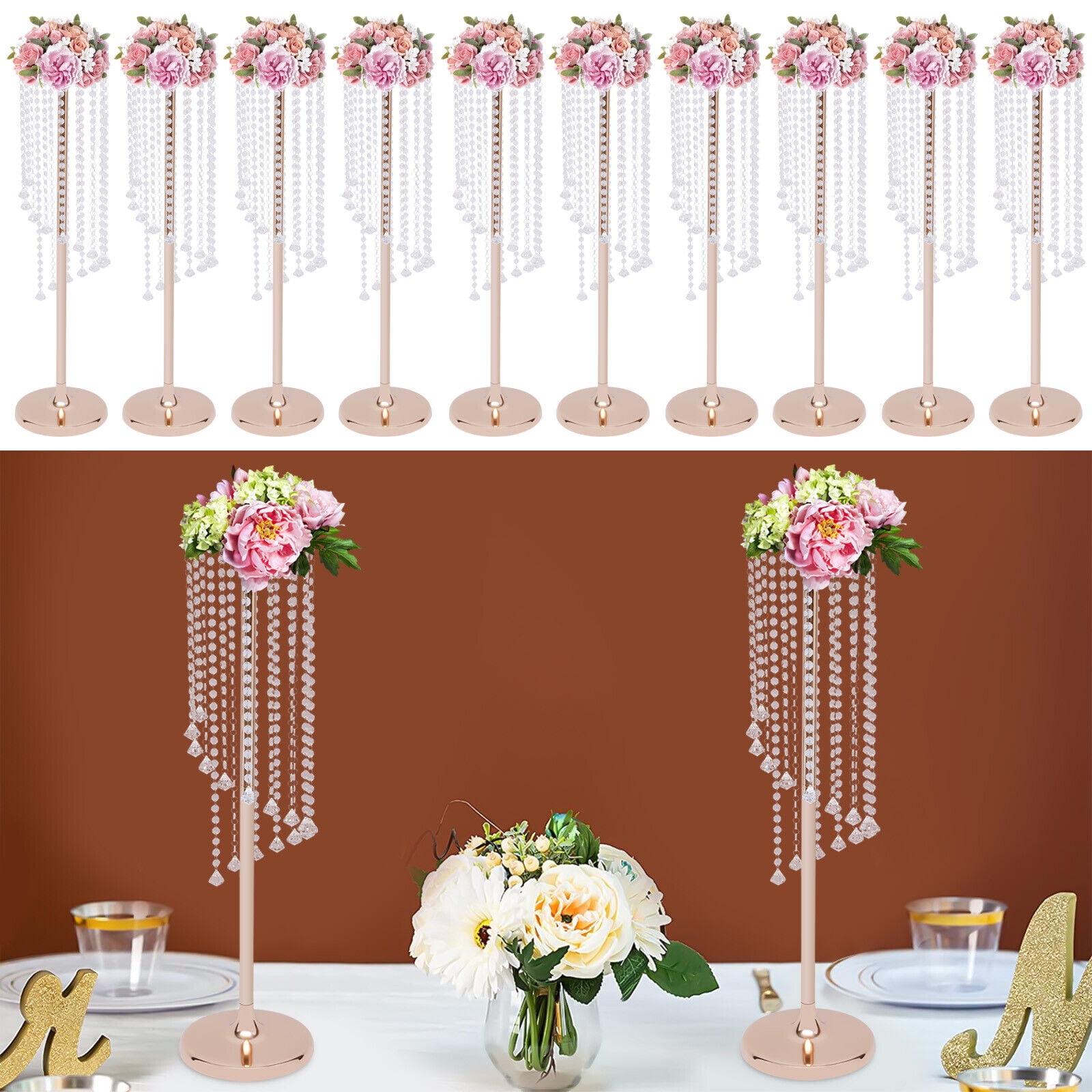 Miumaeov 10Pcs 35.4in Vases Wedding Centerpieces Metal Flower Stand ...