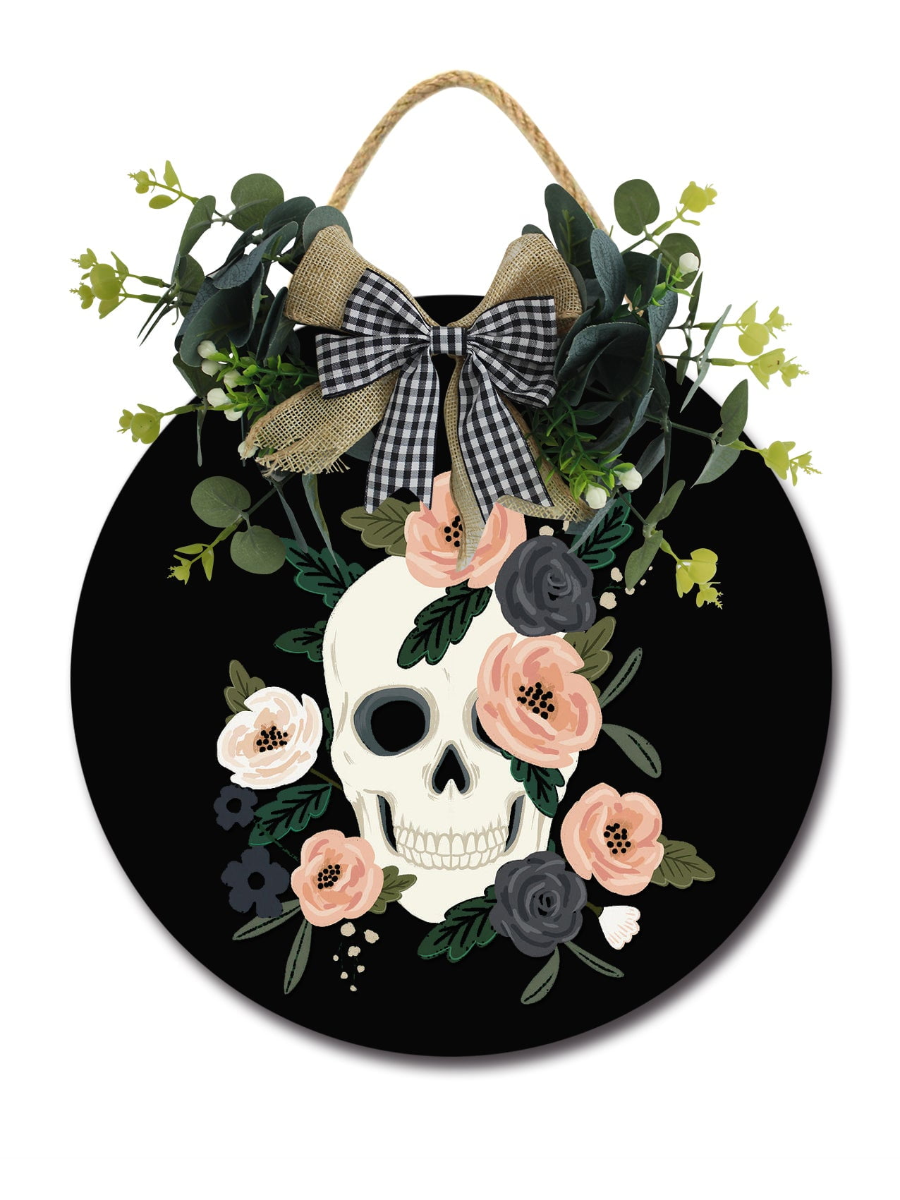 Skull & Snake Front Door Sign Funny Wreaths Hanging Wooden Plaque ...