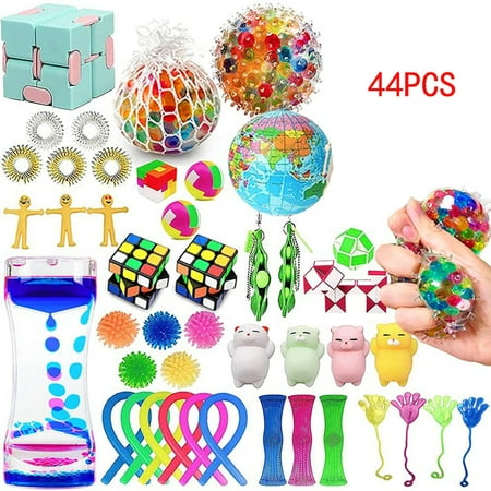 Sensory Toy Set, 44PCS Anti-Stress Toy Kit, Anti-Stress Toys for ...