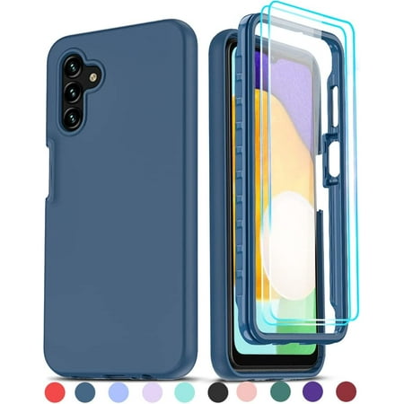 LeYi for Samsung Galaxy A13 5G Phone Case with [2 x Tempered Glass Screen Protector], Full-Body ...