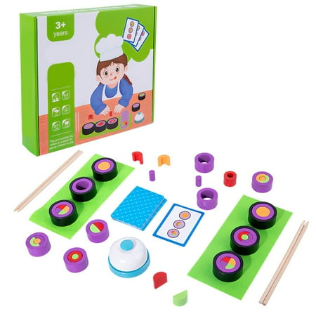 Kids Sushi Set Wood Pretend Play Cooking Simulation Educational Sushi ...