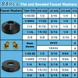 XBVV 233 Pcs Faucet Washers and Plumbing Gaskets Assortment Kit, 10 ...