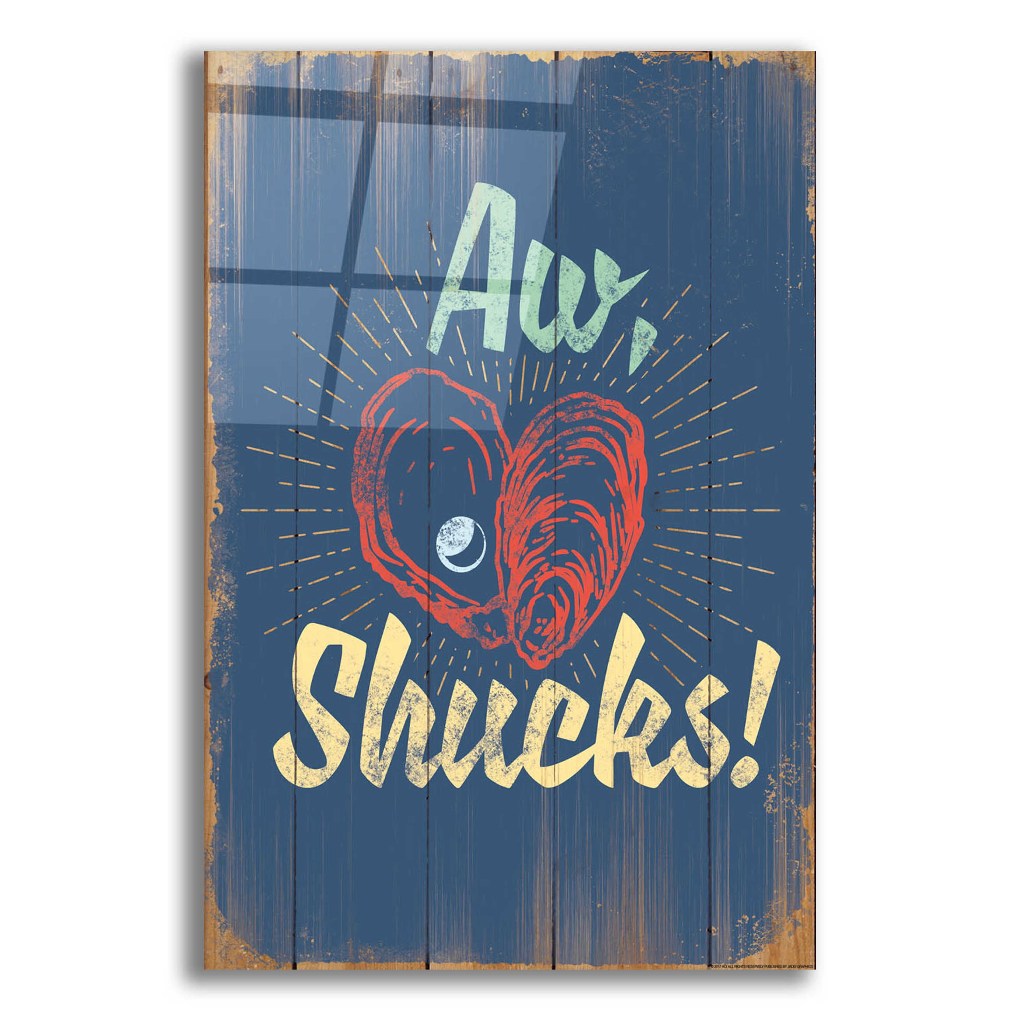 Epic Art 'Aw Shucks In Blue' by JJ Brando, Acrylic Glass Wall Art, 12 ...