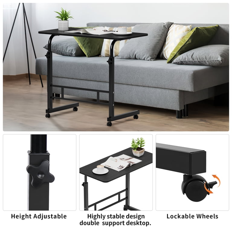 Adjustable Laptop Table Couch On Wheels Portable Laptop Desk Cart