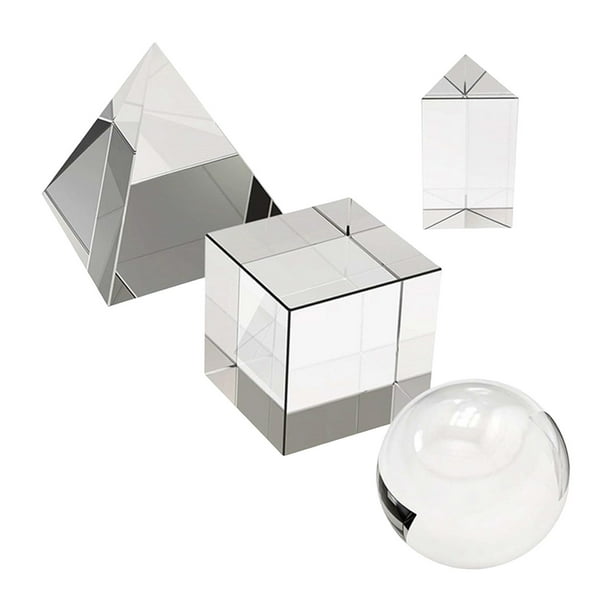4 Pieces Optical Glass Set Triangle prisms , Physics Science Ball Cubic for Game - Walmart.ca