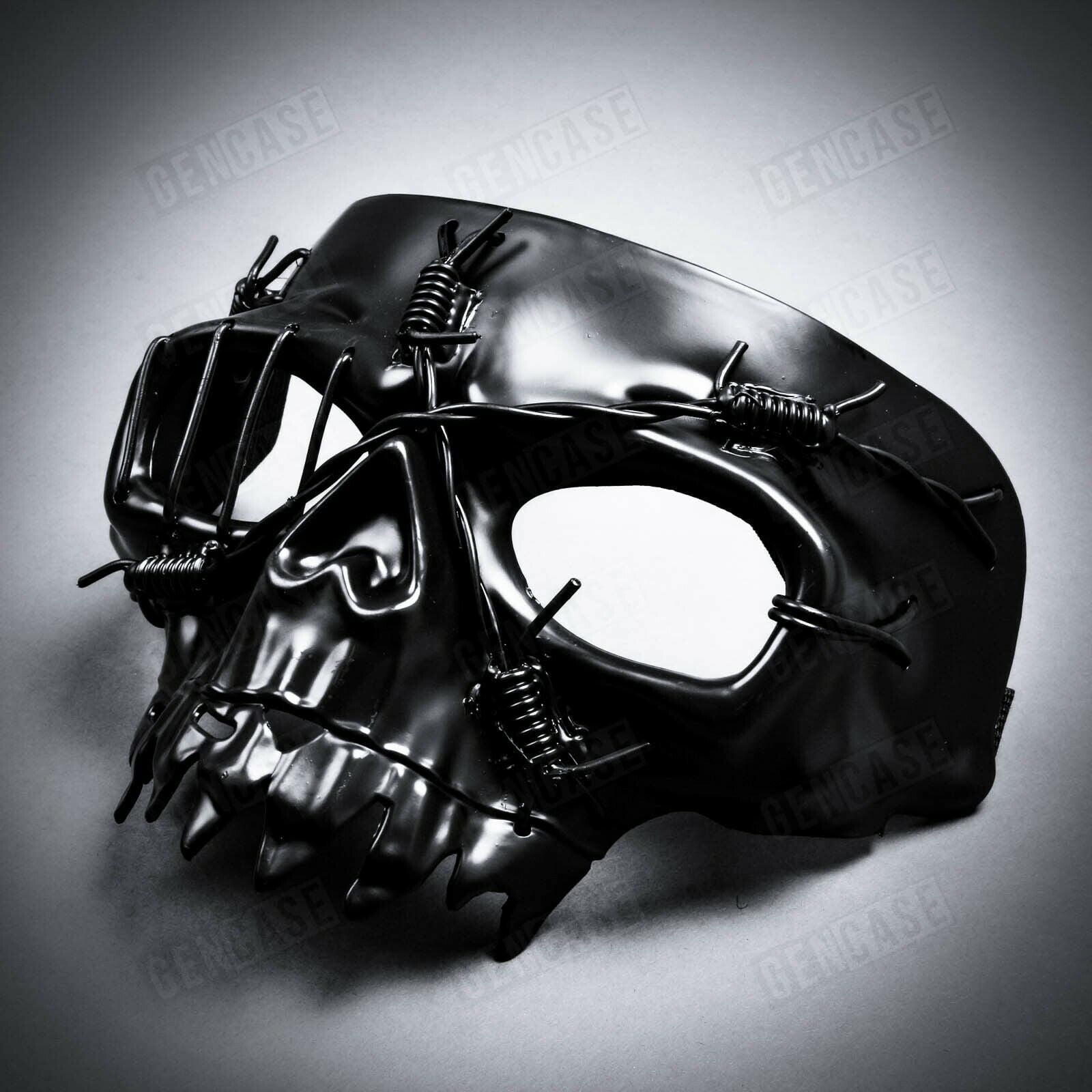 Black Skull Halloween Mask | Steampunk Evil Skeleton Face | Masquerade ...