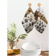 Brown Paw Print Kitchen Dish Towels for Drying Dishes Set of 2, Vintage ...