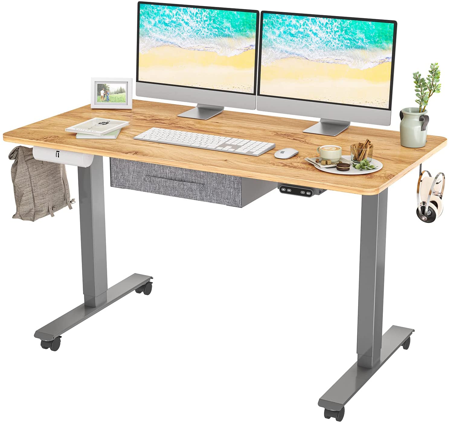 Buy FEZIBO Height Adjustable Electric Standing Desk with Splice Board ...