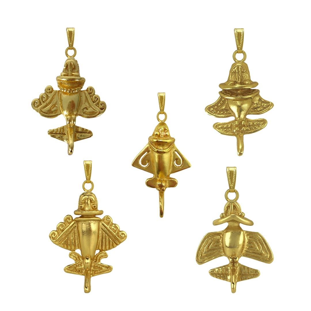 Across The Puddle, Ancient Golden Jets Five Pendants Bundle-1 | 24k GP ...