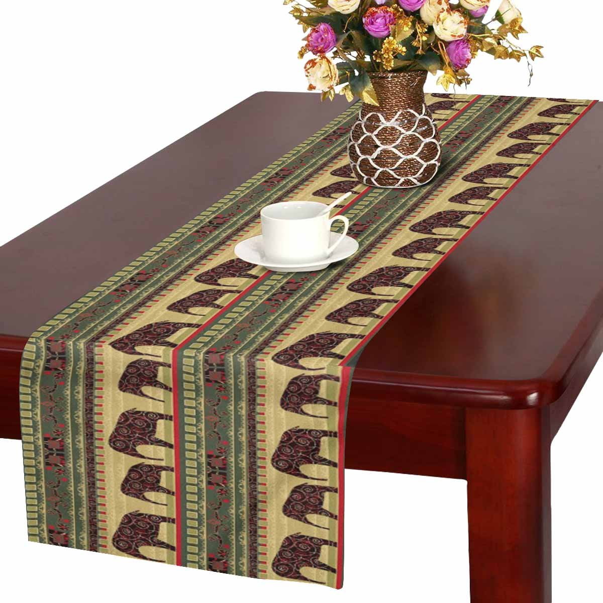 MKHERT Ethnic African Elephant Grunge Tribal Aztec Art Table Runner ...