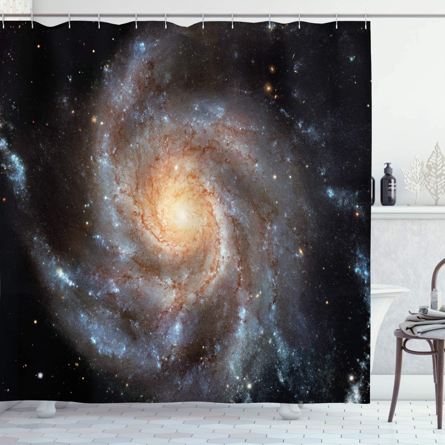 JOOCAR Galaxy Shower Curtain, Stars in Galaxy Spiral Planet Outer Space ...
