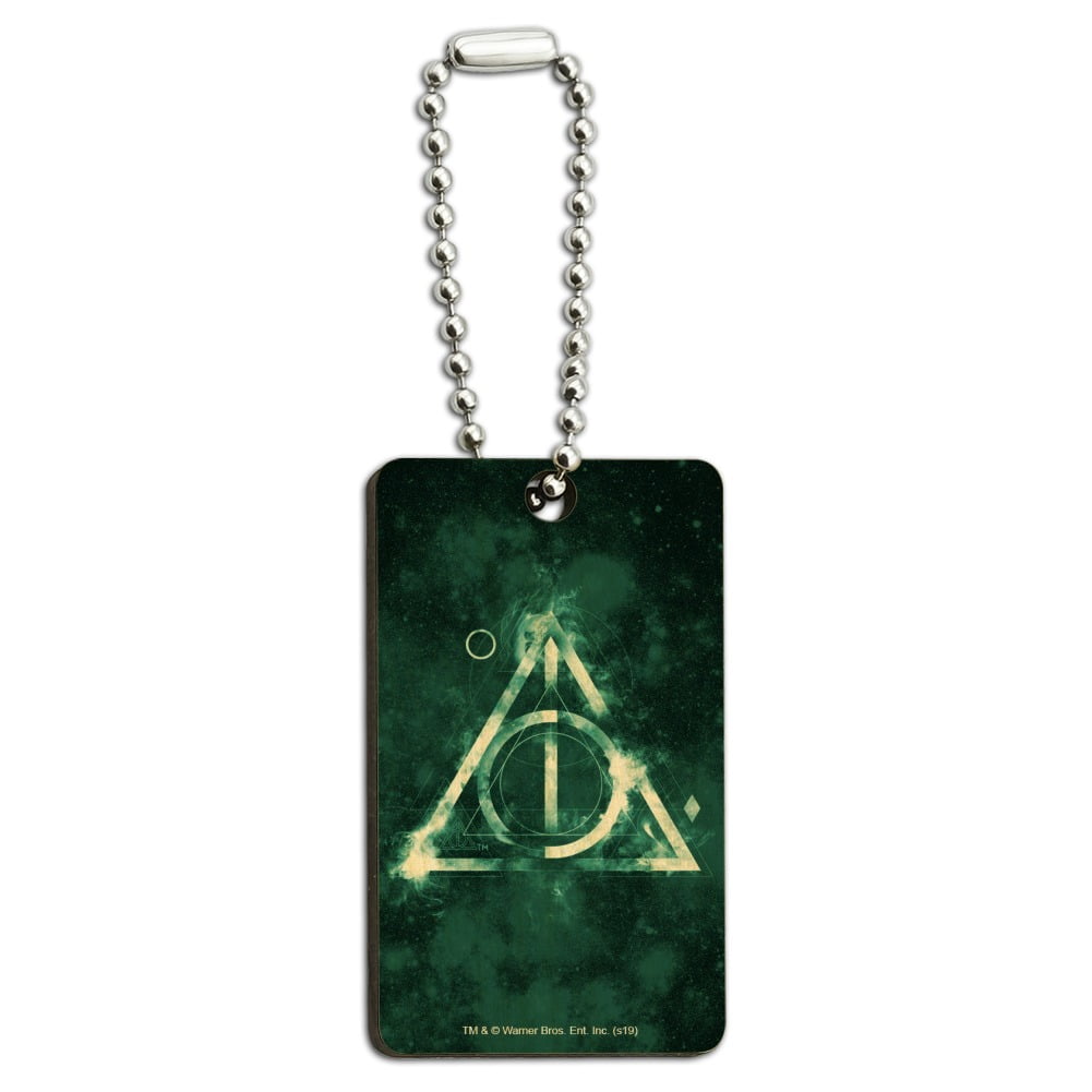 Harry Potter Deathly Hallows Logo Wood Wooden Rectangle Keychain Key ...