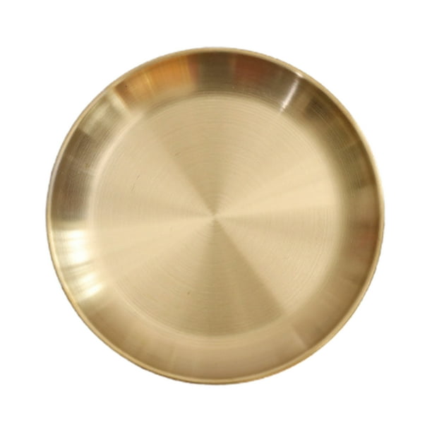 Farfi Elegant Jewelry Storage Trays Glossy Rust-proof Round Coffee Tea ...