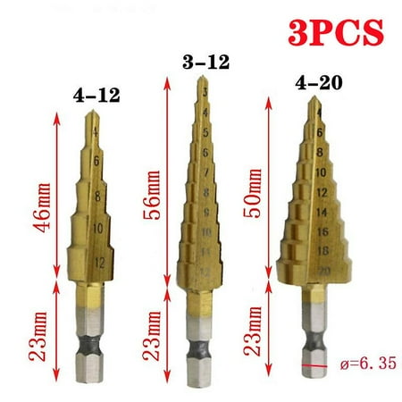 Hss Titanium Step Drill Bit Set With Automatic Center Punch And Sawing ...