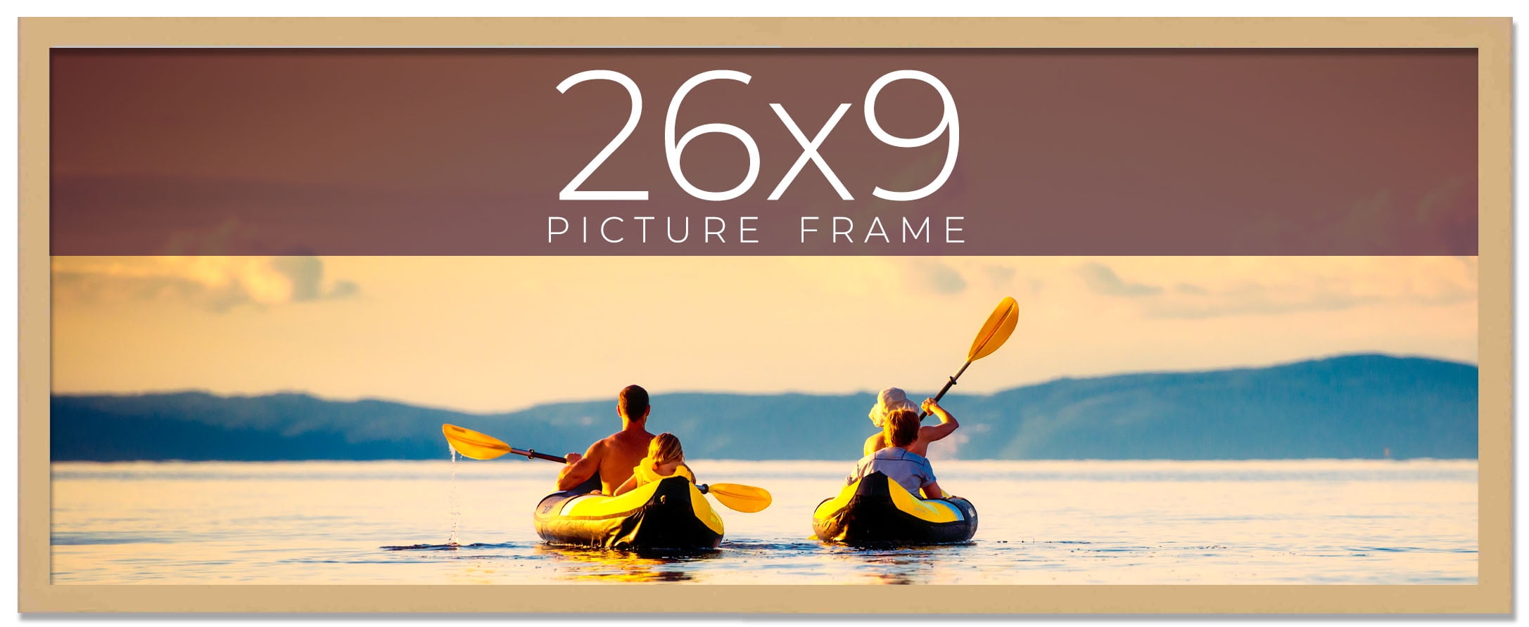 26x9 Shadow Box Frame Brown | 0.875 inches Deep Real Wood Contemporary ...