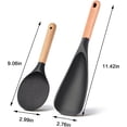 Cooking spoon set of 2: A set of multifunctional wooden handle silicone ...