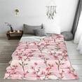 Cherry Blossom Blanket, Pink Floral Spring Throw, Gifts For Women ...