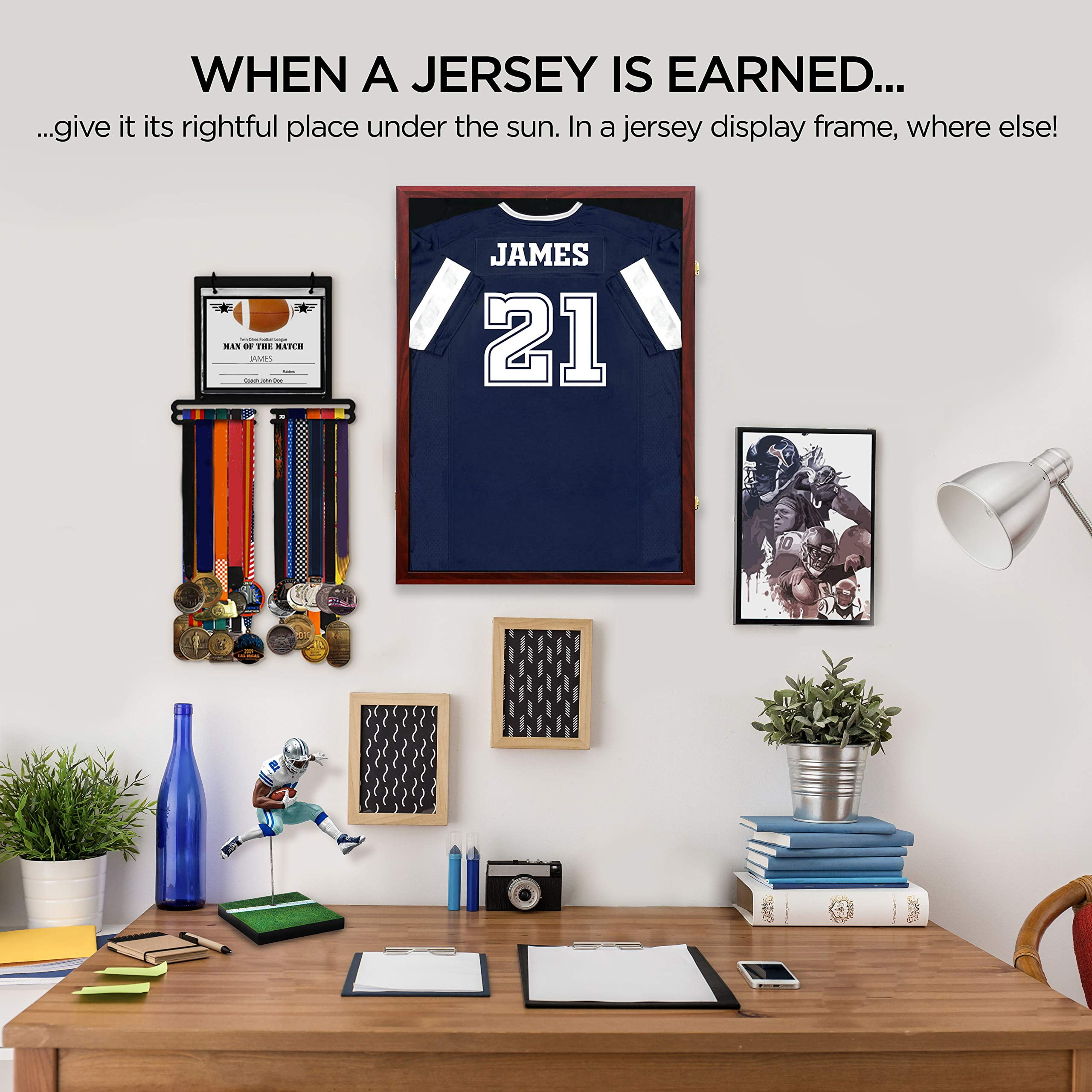 Flybold Sports Jersey Wall Display Case - Large Black Flybold Sports Jersey Wall Display Case - Large Black