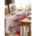 Burlap Table Runner 70 Inches Long, Independence Day Flower Bird Flag ...
