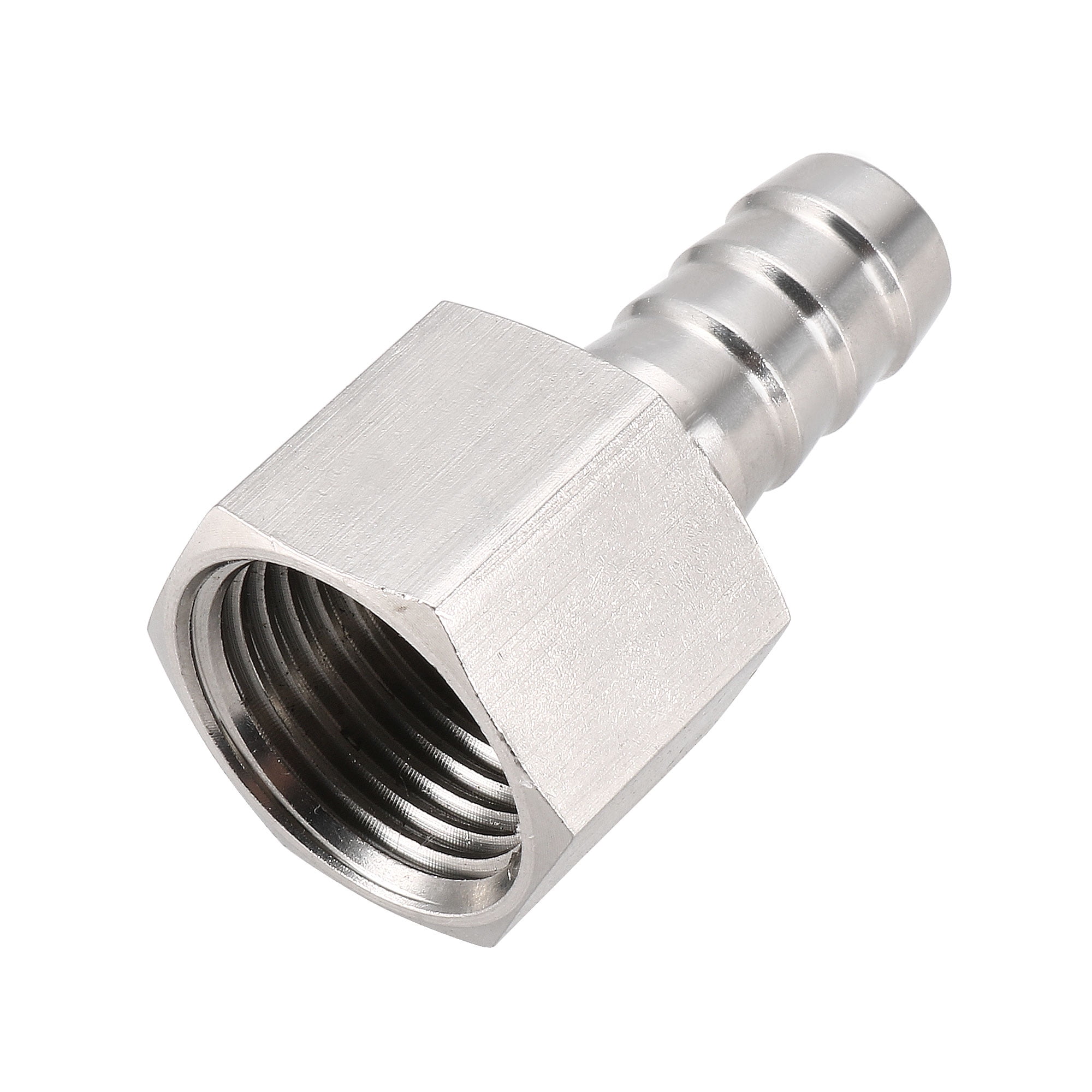 Stainless Steel Barb Hose Fitting Connector Adapter 12mm Barbed x G1/2 Female Pipe 1Pcs Silver ...