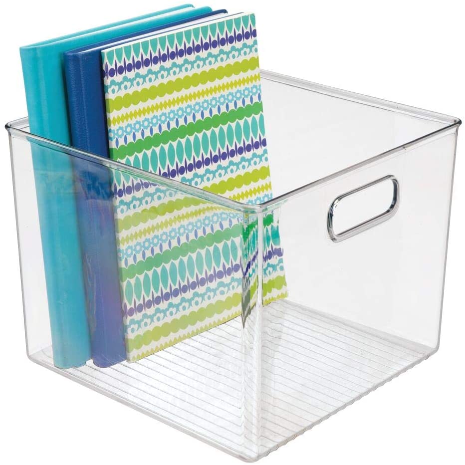 Plastic Storage Container Bin with Carrying Handles for Home Office ...