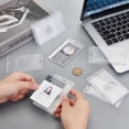 50 Pack Hard Plastic ID Card Badge Holder Frosted Vertical Name ID ...