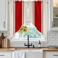 Abstract Red Color Block Swag Curtain Valance for Window 2 Panels ...