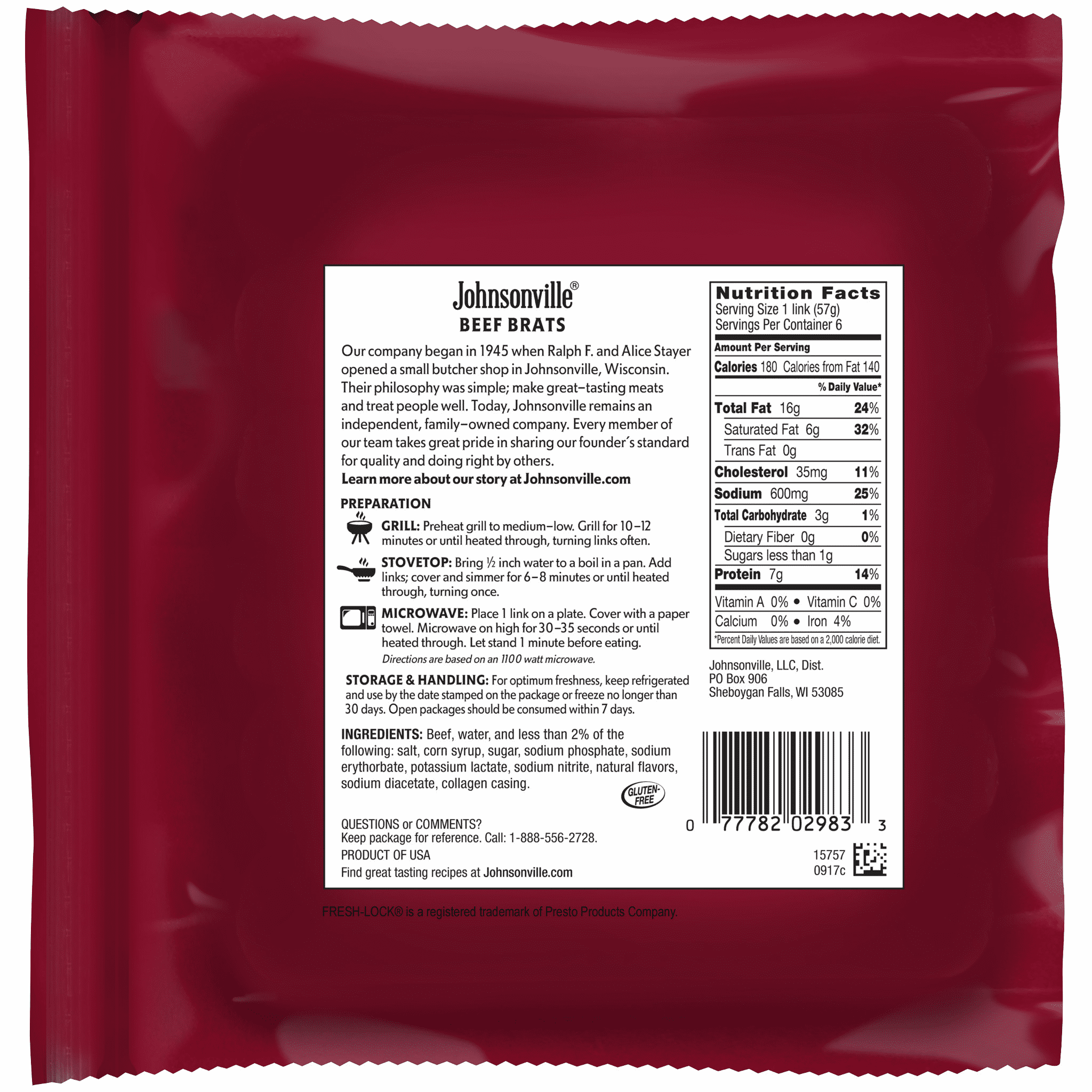 Johnsonville Smoked Brats Nutritional Information | Besto Blog