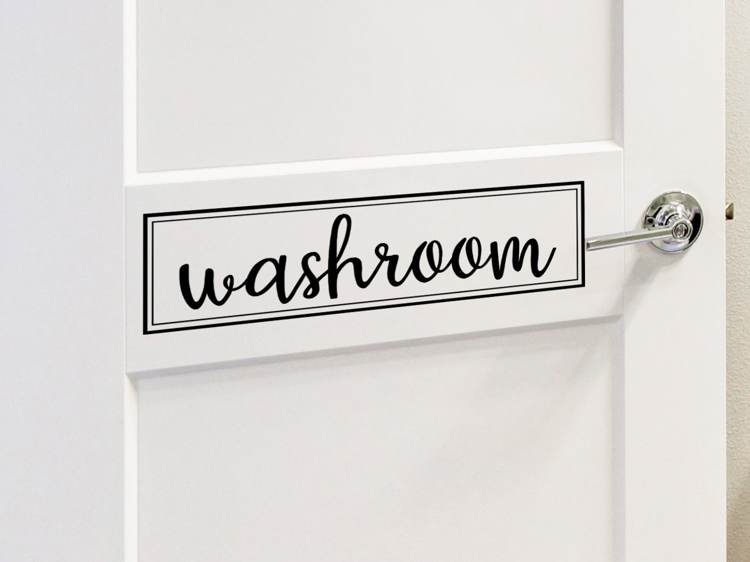 Washroom Cursive | Bathroom Wall and Door Decal - Walmart.com