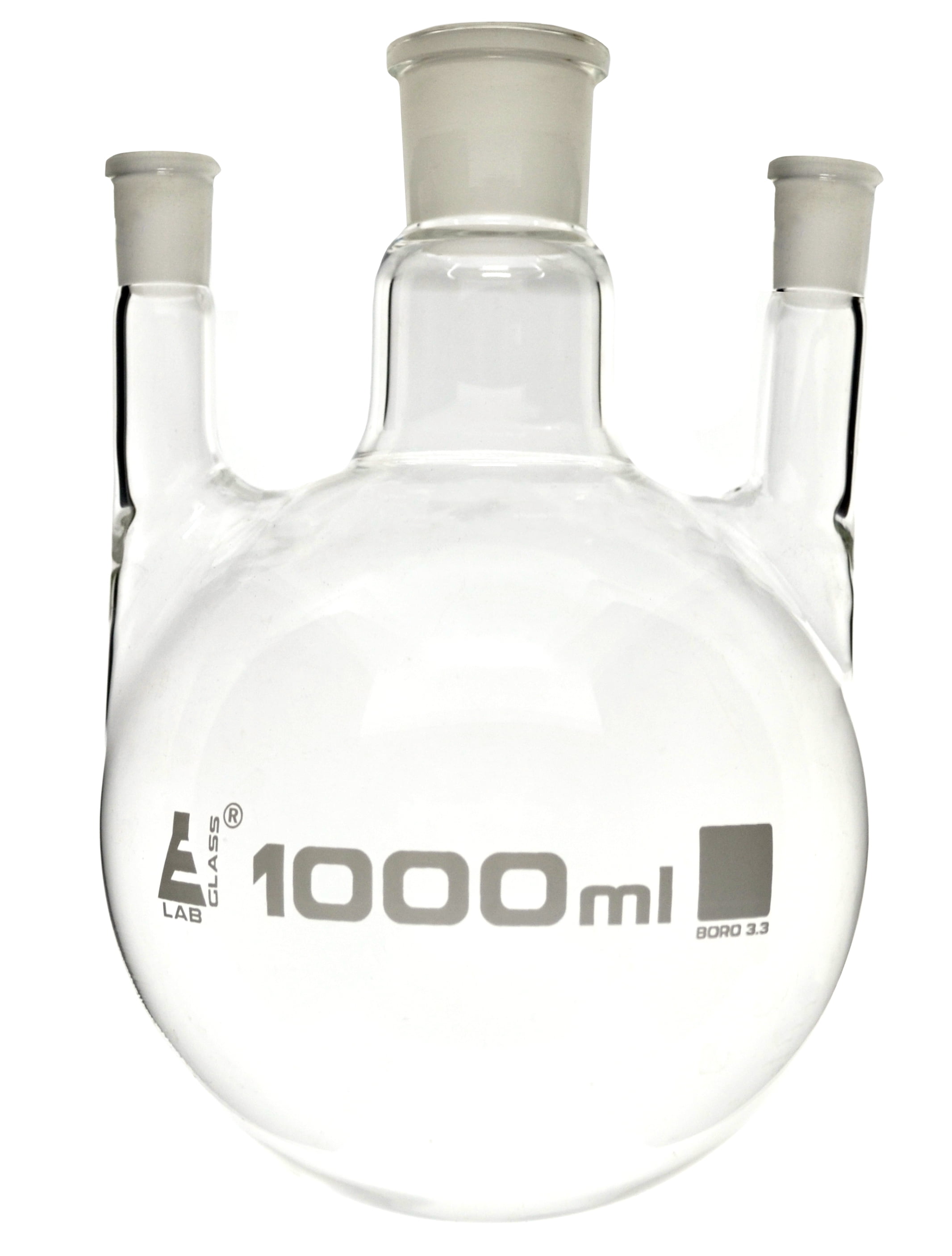 Distillation Flask with 3 Parallel Necks, 1000ml Capacity, 24/29 Center ...