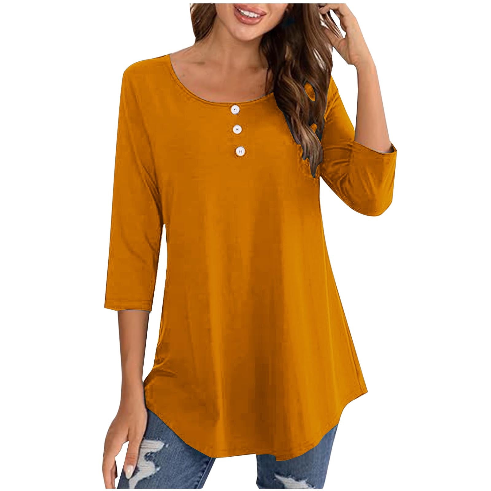 Click here for Faiwad Oversized Tshirts For Women 3/4 Sleeve Butt... prices