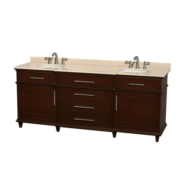 Wyndham Collection Berkeley 80 inch Double Bathroom Vanity in Dark ...